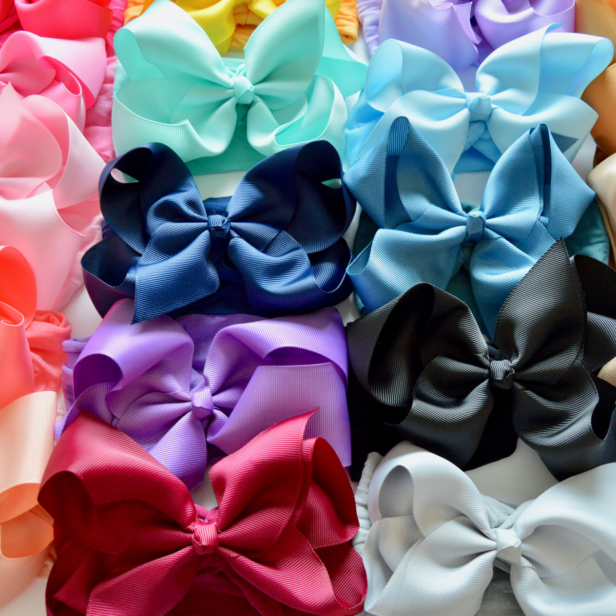 6 Inch Ribbon Bow on Wide Nylon | Bows For Littles